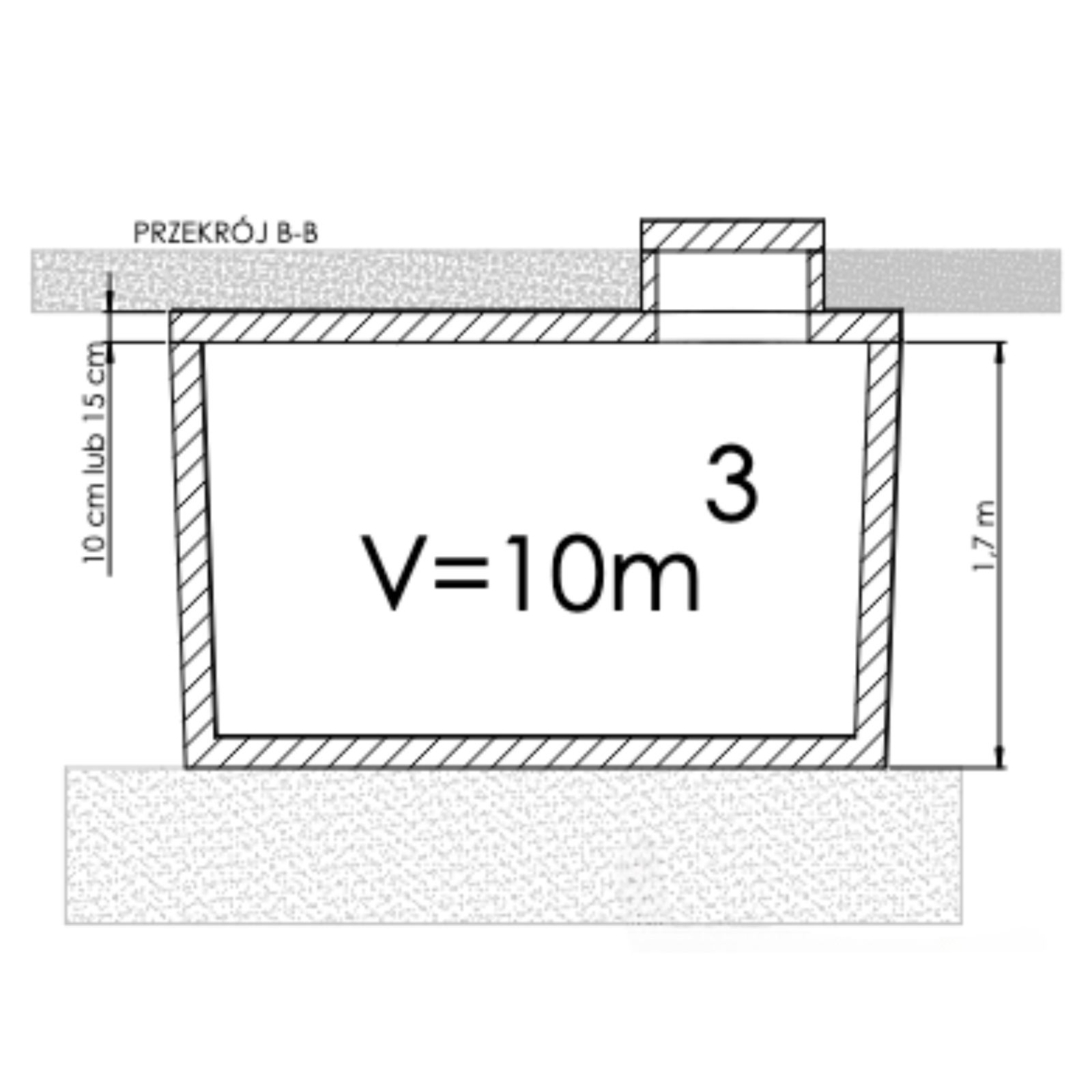 NOWOŚĆ SZAMBO BETONOWE JEDNOKOMOROWE 10M3 - GutBet